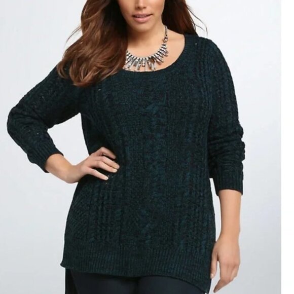 torrid | Sweaters | Torrid Marled Knit Cable Stitch Sweater Sz 3 3x ...